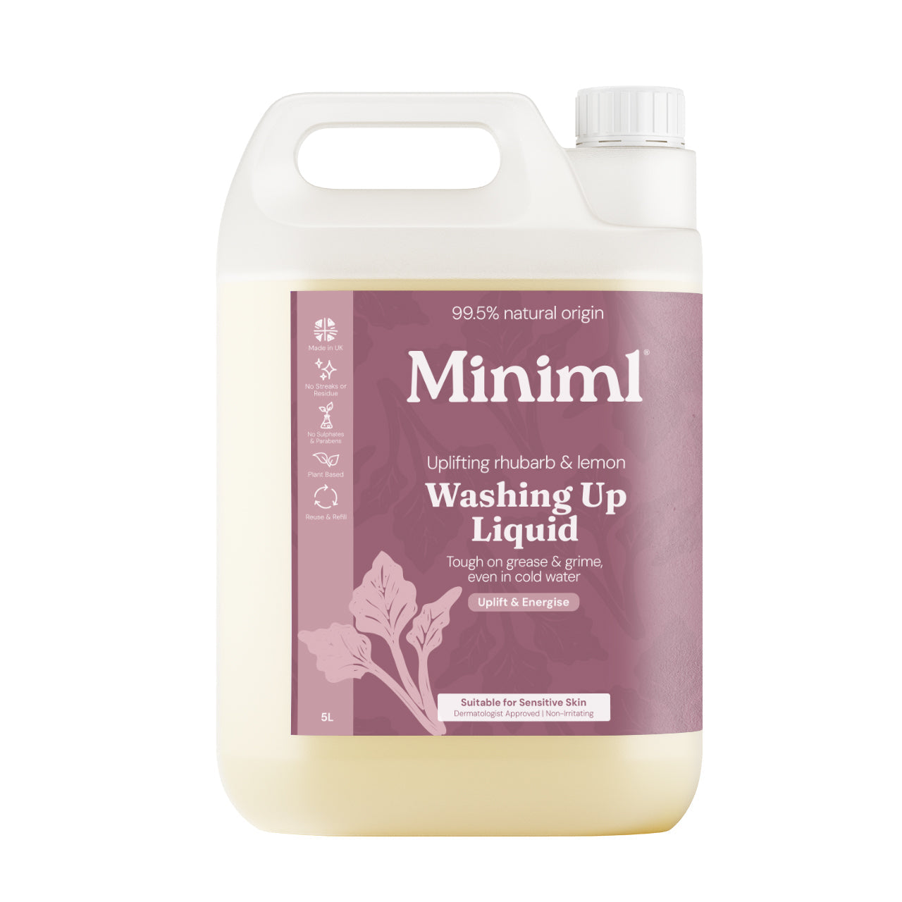 Washing Up Liquid - Uplifting Rhubarb + Lemon - Bulk Refill – Miniml