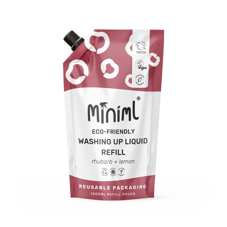 Washing Up Liquid - Wild Rhubarb + Lemon - 1L Refill (100 Washes) – Miniml